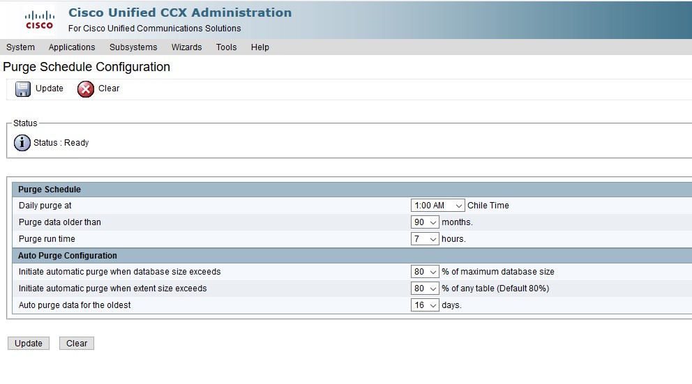 UCCX Best Practice to Data Purge Schedule Configuration - Cisco Community