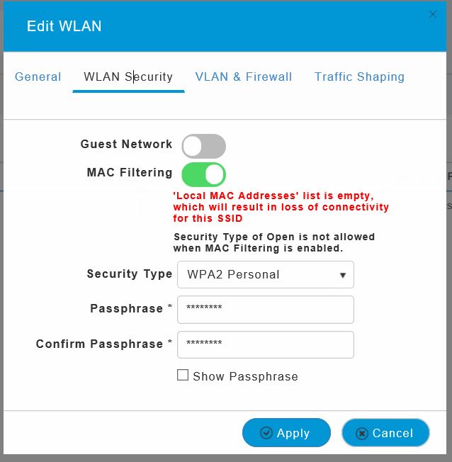 Solved: Aironet 2802I MAC filter on Mobility Express mode - Cisco Community