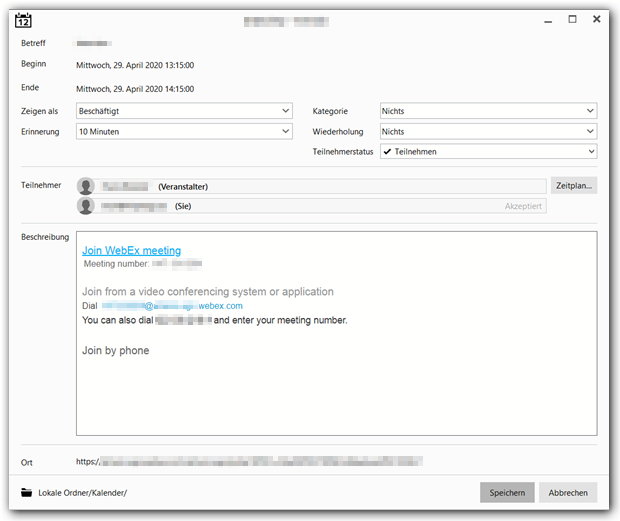 Clicking on 'Accept' and 'Send Now' in an email Meeting invite makes ...