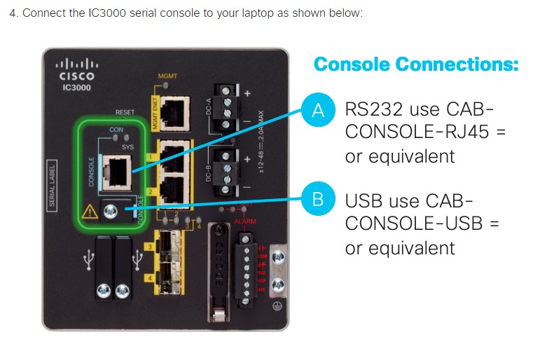IC3000 Serial Connection? - Cisco Community