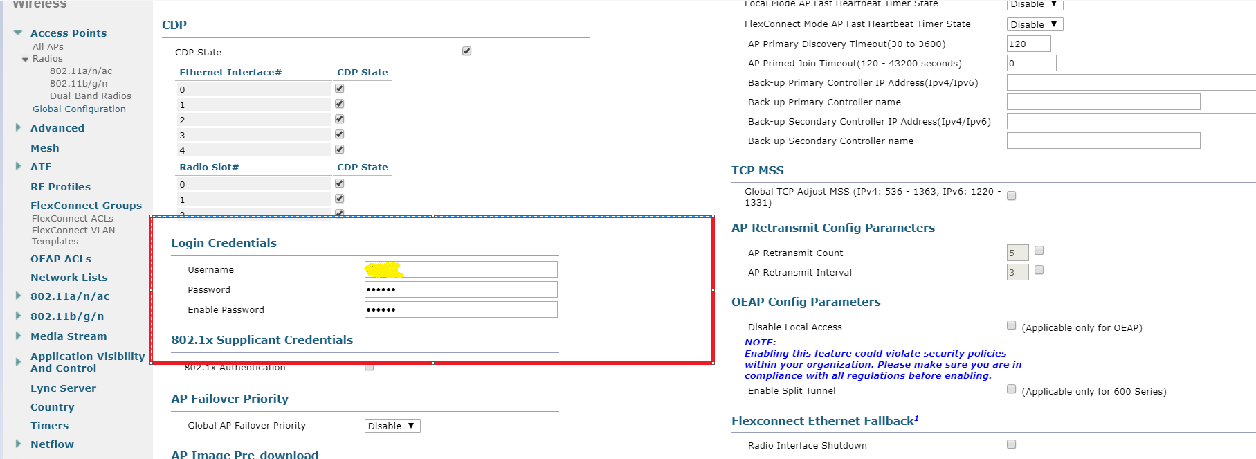 Solved: Unable to remove Login Credentials from Global config mode ...