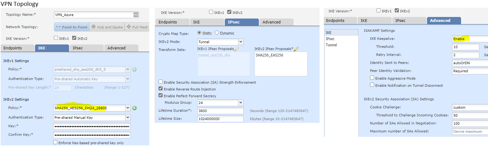 Solved: Azure S2S VPN with Firepower FMC / FTD - Cisco Community
