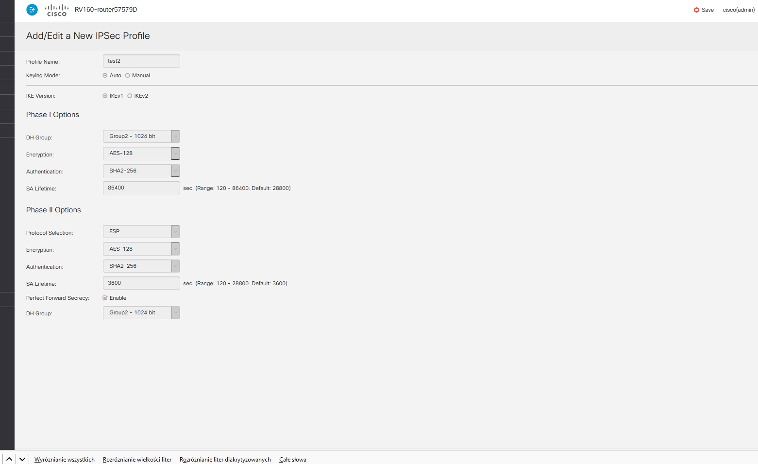 RV160 vpn config windows - Cisco Community