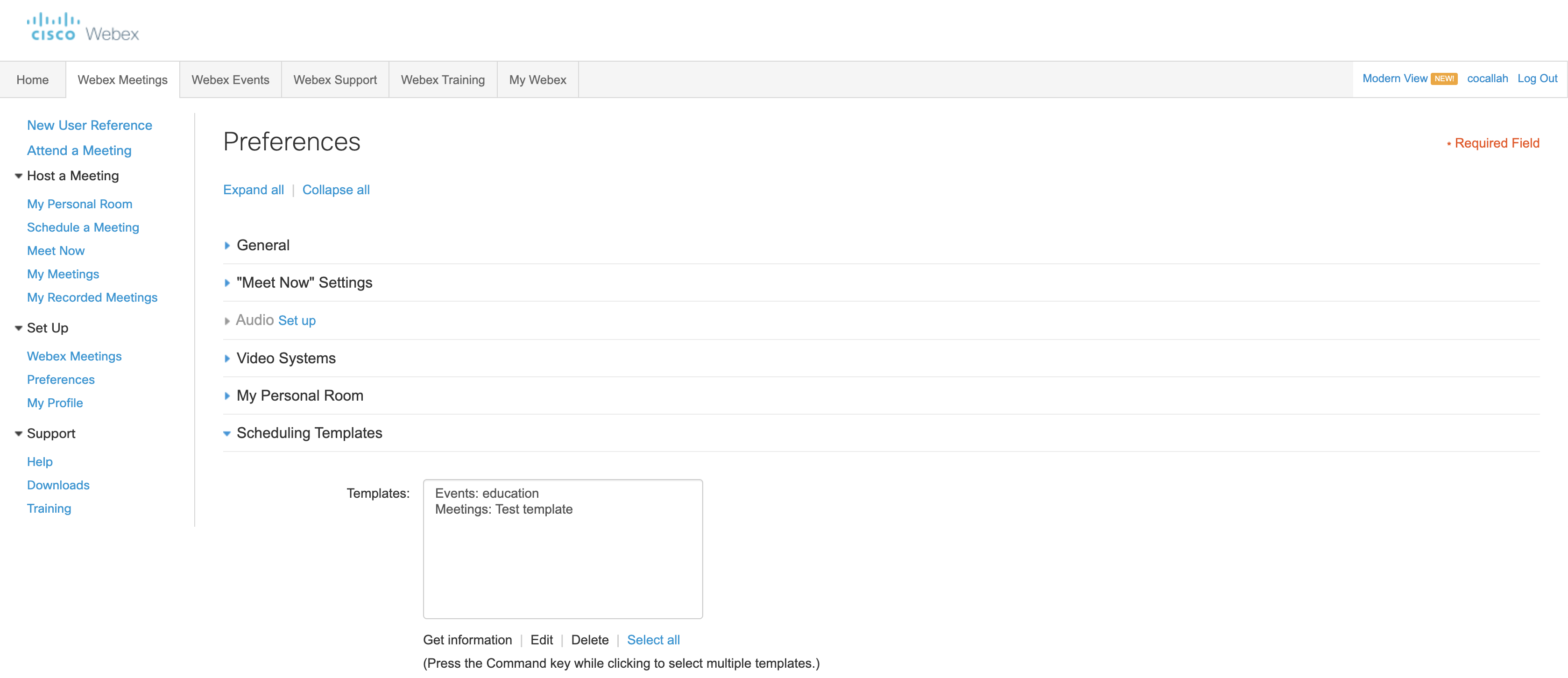 Solved: Deleting/Editing Meeting Templates in Webex - Cisco Community