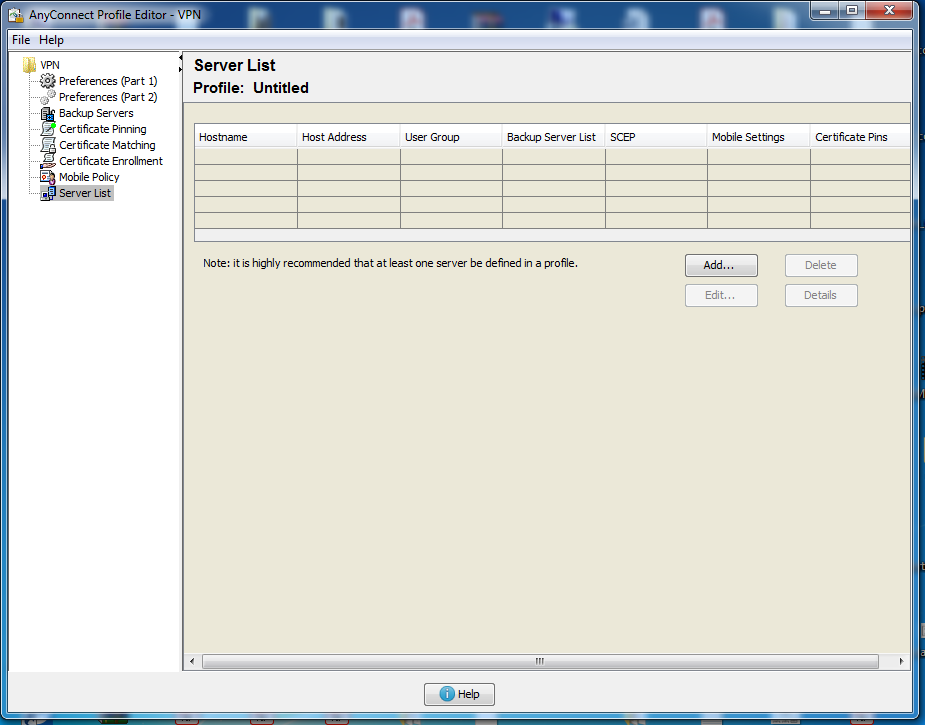 Solved: Anyconnect profile editor - server list and backup servers ...