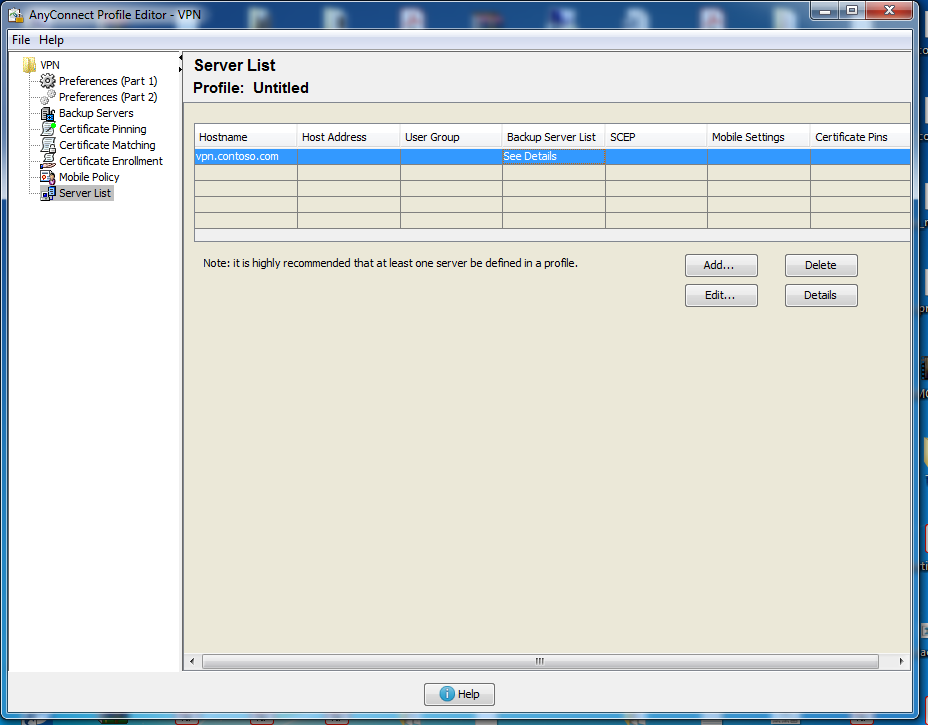 Solved: Anyconnect profile editor - server list and backup servers ...
