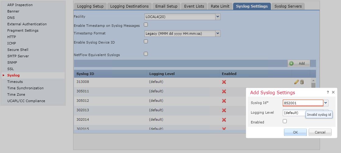 Disabling FTD logging for events: 852001 and 852002 - Cisco Community Disabling FTD logging for events: 852001 and 852002 - Cisco Community