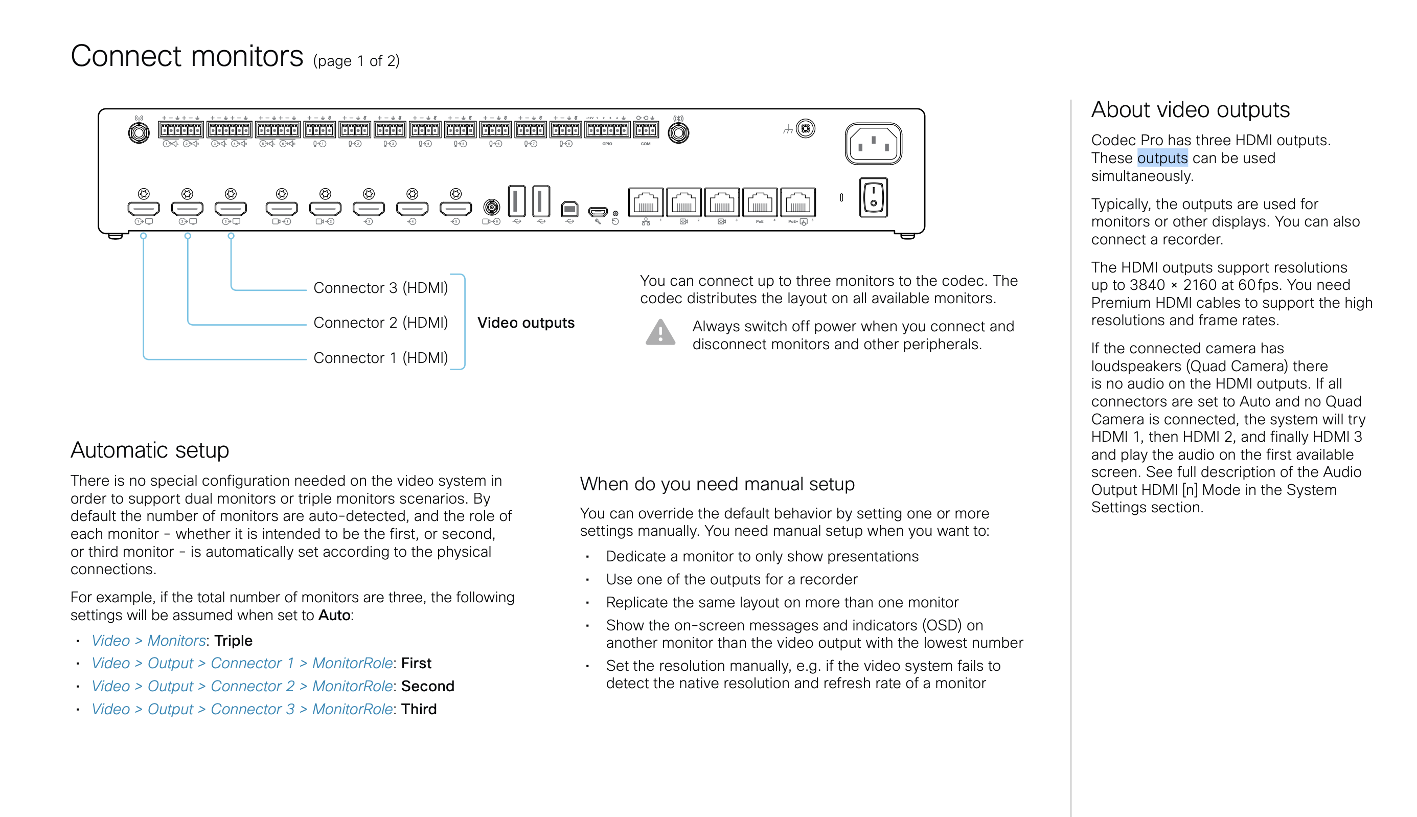 CS-CODEC-PRO+ - HDMI OUTPUT 3 question? - Cisco Community