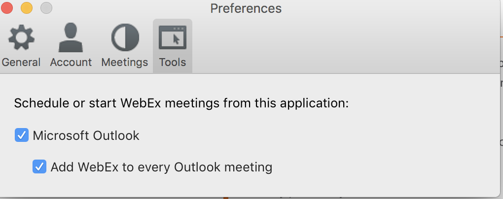 The WebEx Toolbar is not Appearing in Microsoft Outlook 2016 on a Mac ...