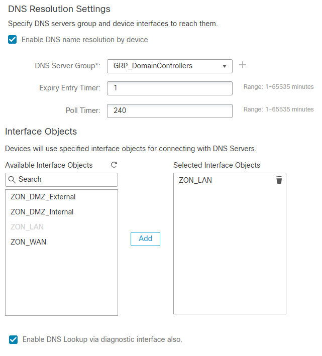 Solved: Firepower Thread Defense 1150 DNS servers over management ...
