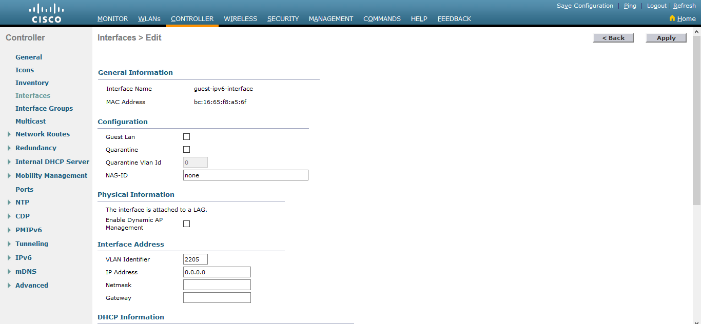 Solved: WLC 5508 version 8.2.151.0 IPv6 - Cisco Community