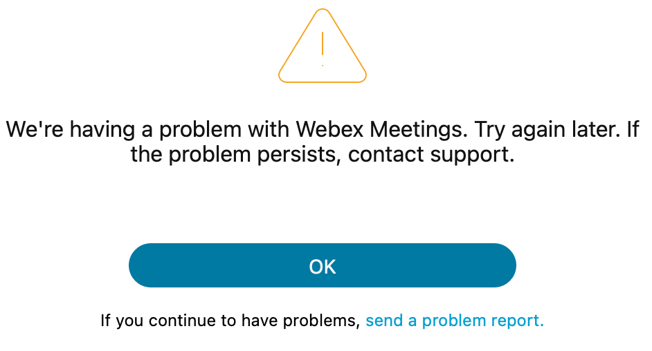 Cisco Webex meetings v40.12.4.7 macOS desktop app - no camera found ...
